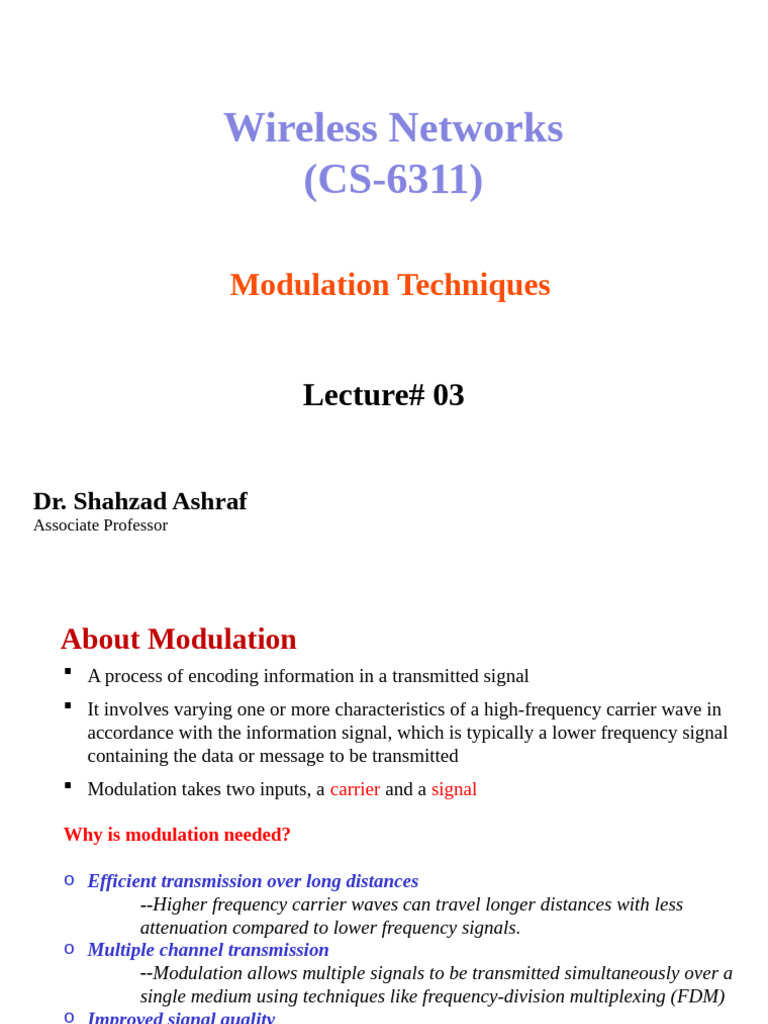 Lecture 03-Modulation Techniques | PDF | Modulation | Amplitude