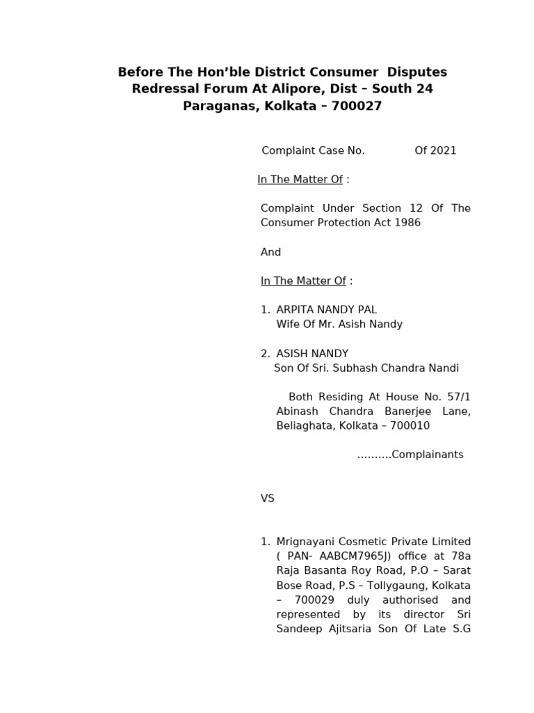 petition Consumer Forum | PDF | Value Added Tax | Loans