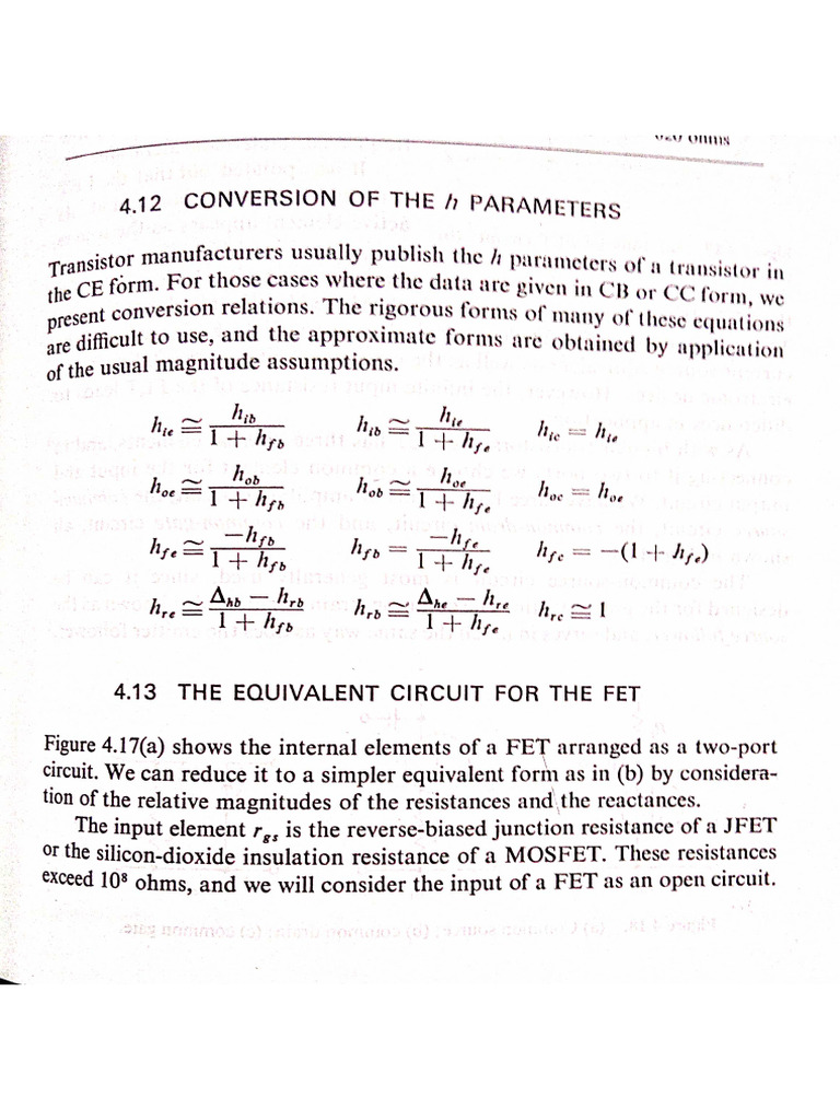 Equivalent Circuit For FET | PDF