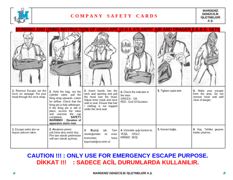 E.E.B.D. Donning and Usage Instructions | PDF | Equipment | Underwater ...