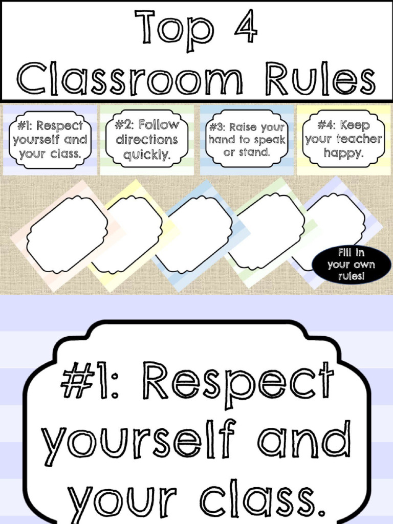 Top4ClassroomRulesplusblanktemplates 1 | PDF