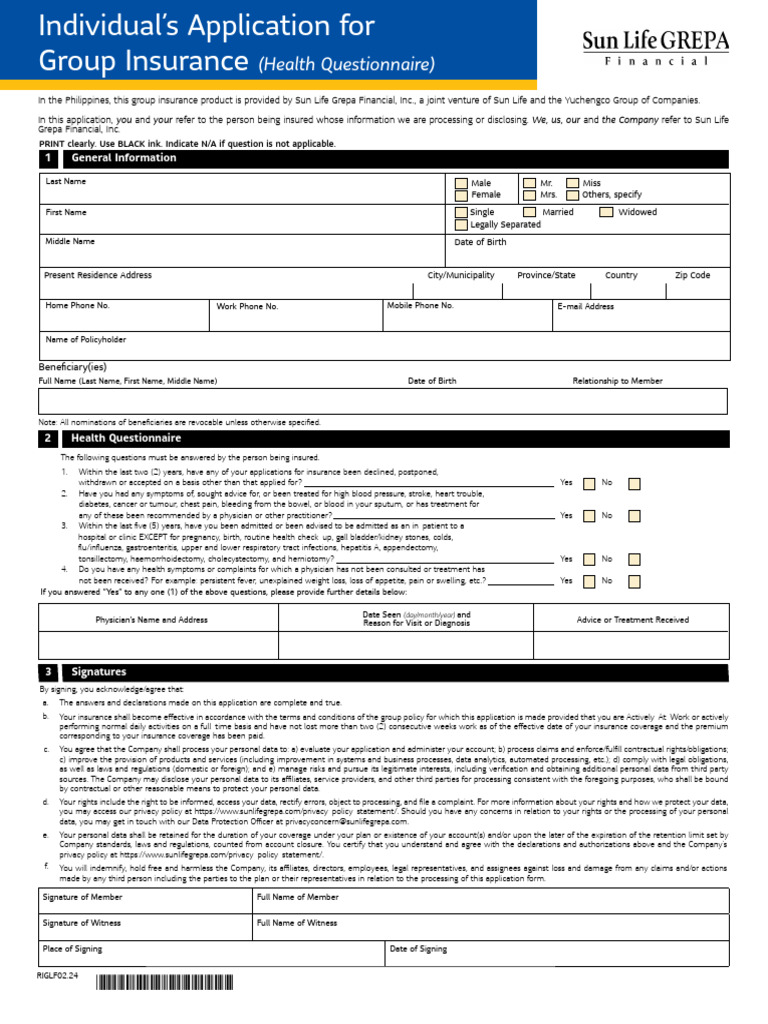 Manulife CareShield Application Form | PDF | Influenza | Insurance