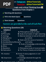 MGW Freshman Logic (CH-1) Practices | PDF | Logic | Epistemology