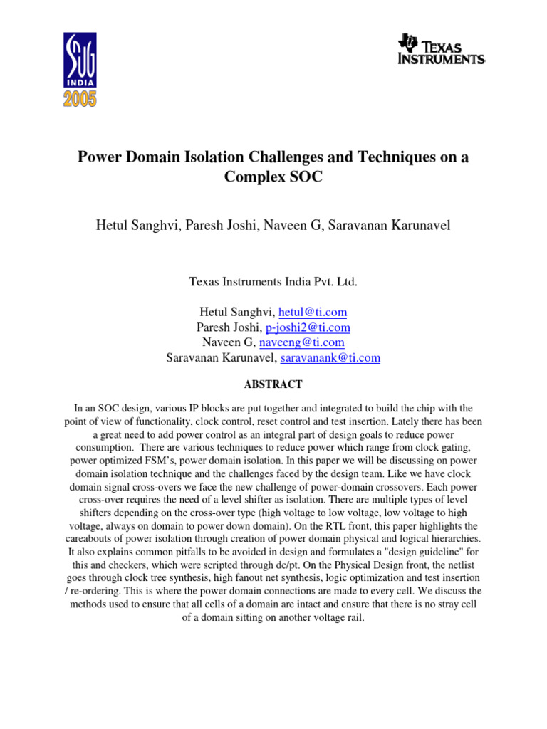Power isolation and challenges PPT | PDF | System On A Chip ...