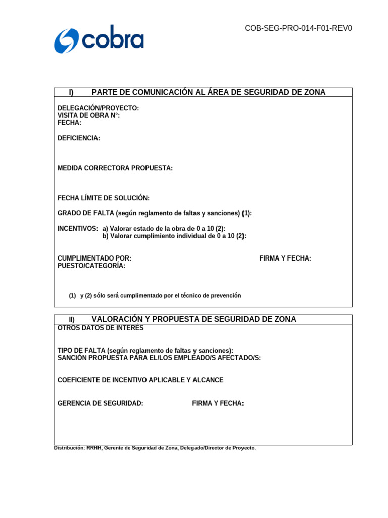 COB-SEG-PRO-014-F01 REV 0 | PDF
