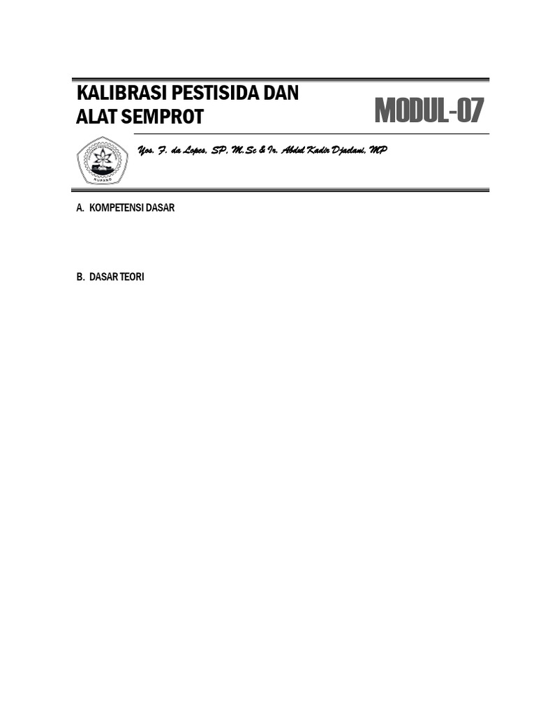 007 Kalibrasi Pestisida Alat Semprot | PDF