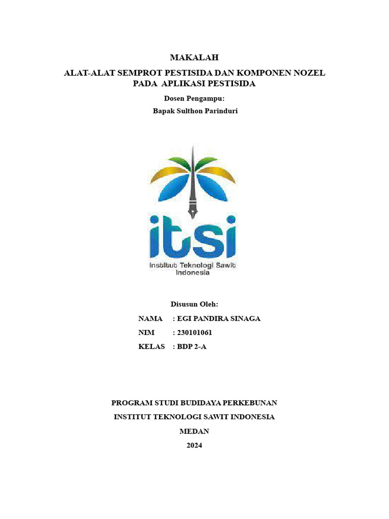 Alat Semprot dan Nozel Pestisida | PDF