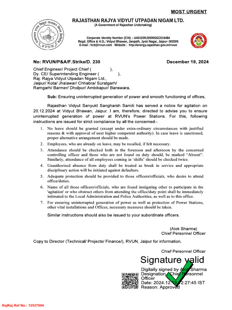 230 Agitation On 20 December 2024 by RVSS Samiti | PDF