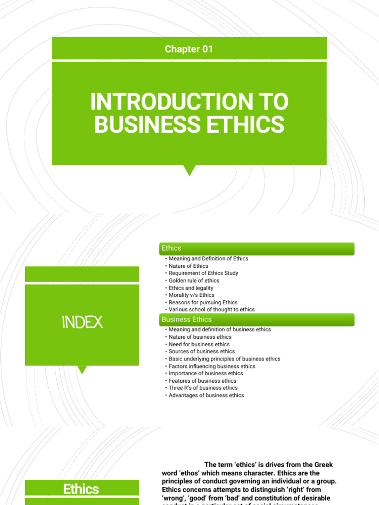 Introduction to Business Ethics Overview | PDF | Morality | Business Ethics