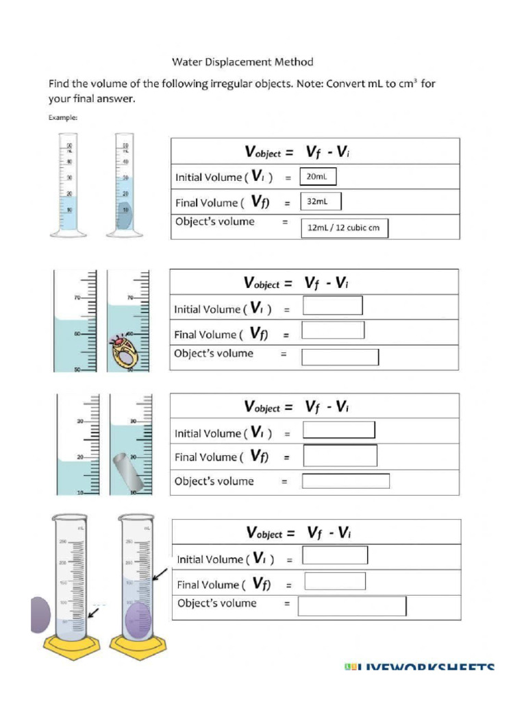 Volume Worksheet | PDF