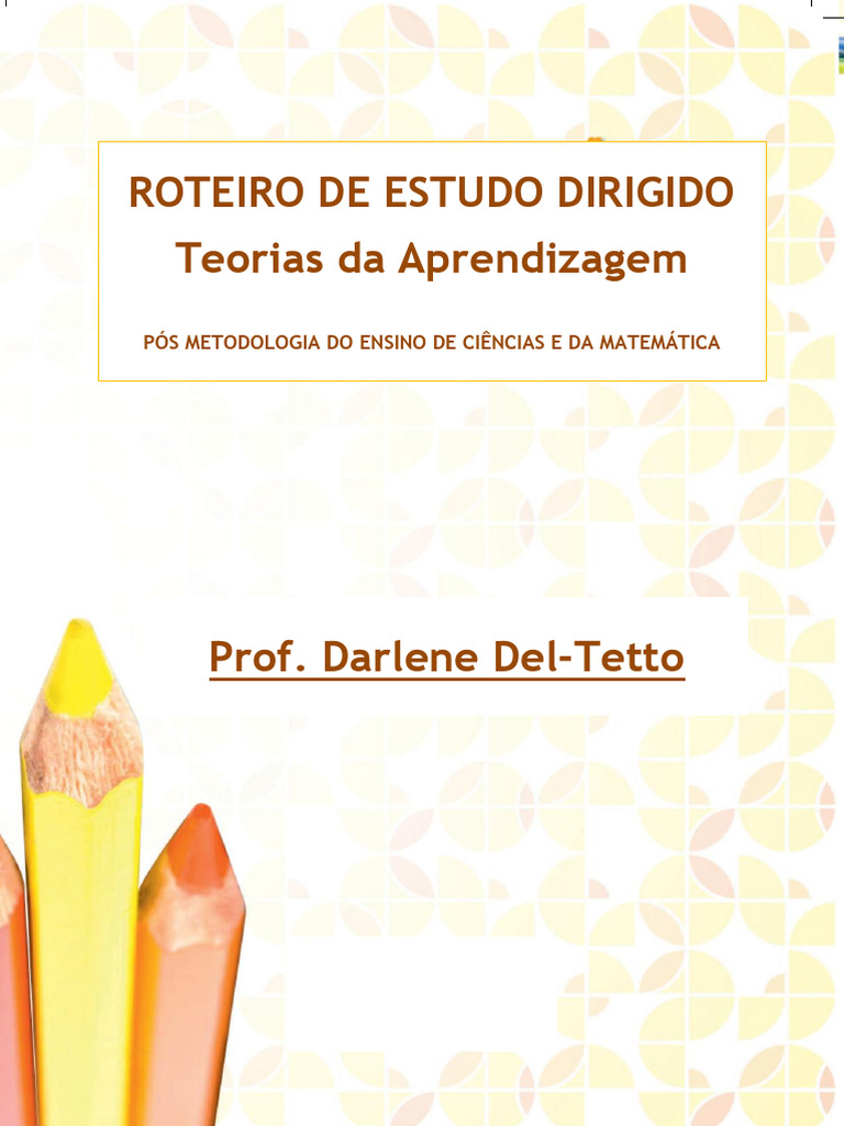 Roteiro de Estudo Dirigido e Atividade | PDF | Aprendizado | Psicologia