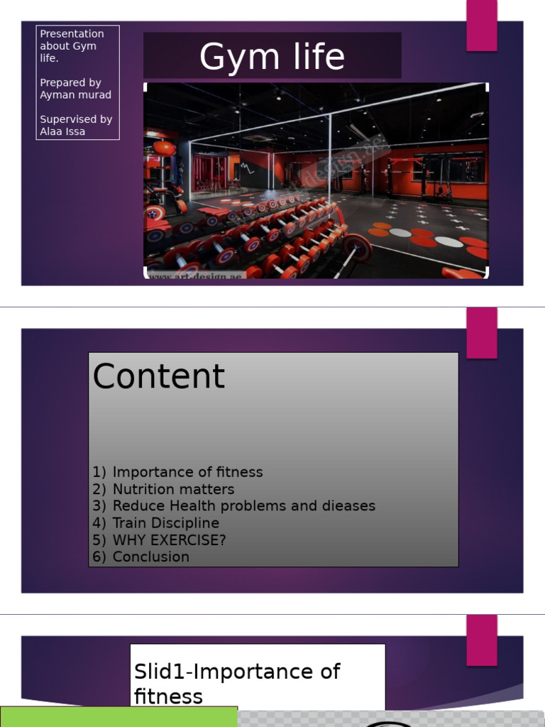 Gym Life: Presentation About Gym Life. Prepared by Ayman Murad ...