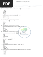 Class 12 Maths Differential Equations PYQS of Last 10 Yrs | PDF | Equations | Mathematics