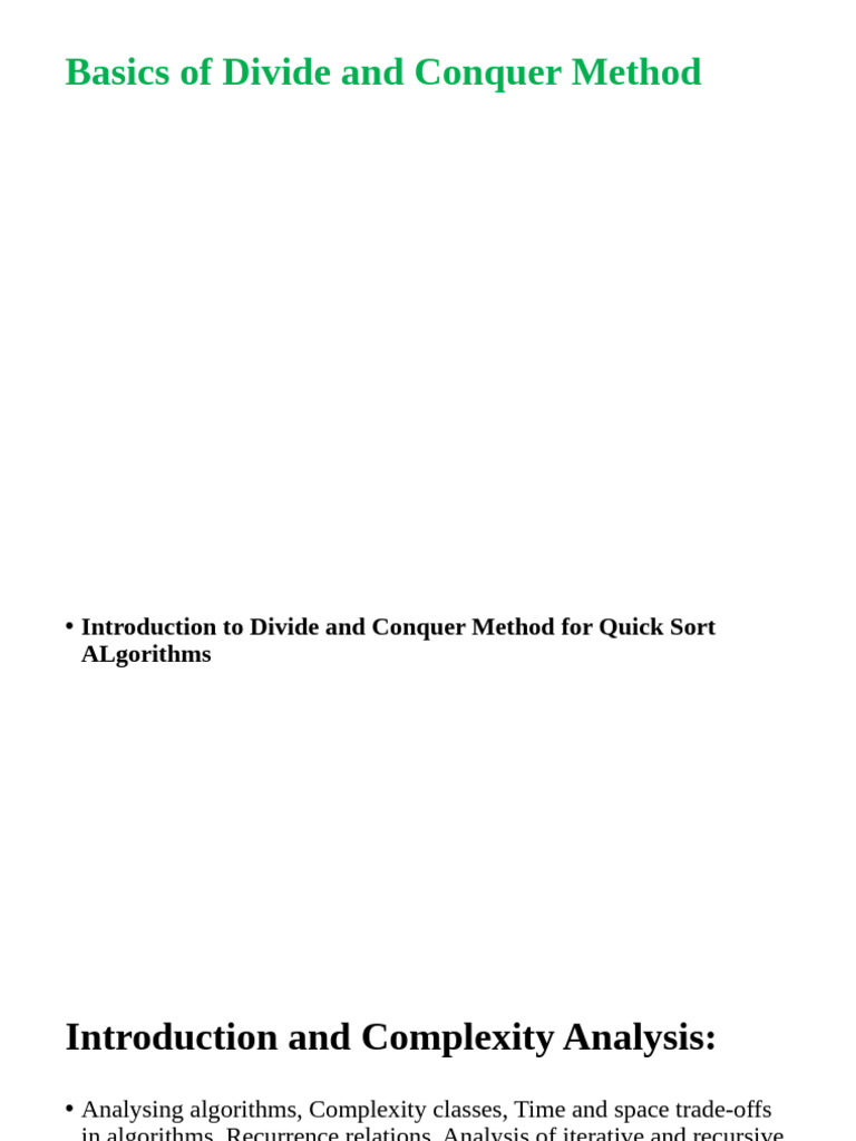 Divide and Conquer -Quick Sort | PDF