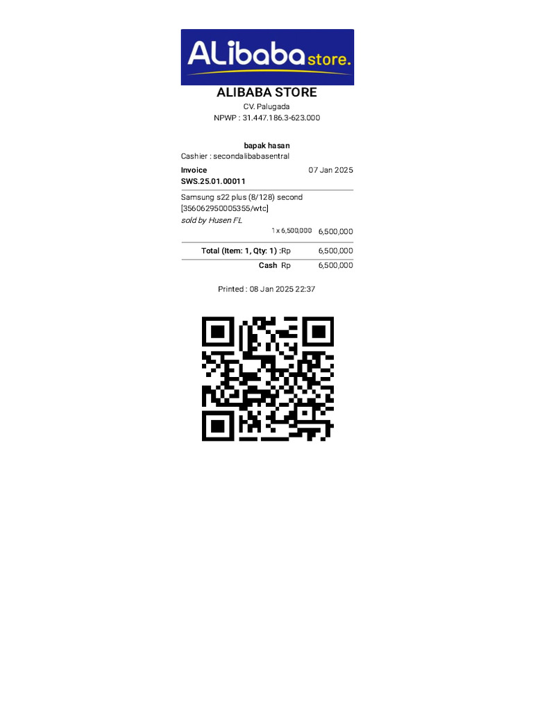 Invoice for Samsung S22 Plus Purchase | PDF