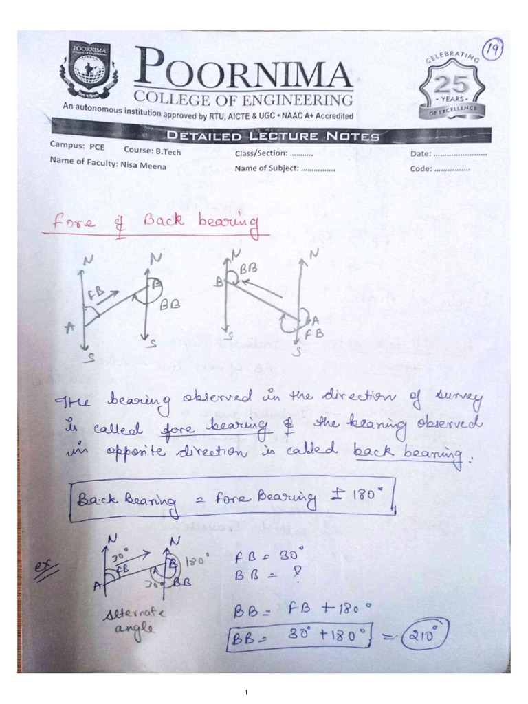 fore bearing & back bearing (BCE) | PDF