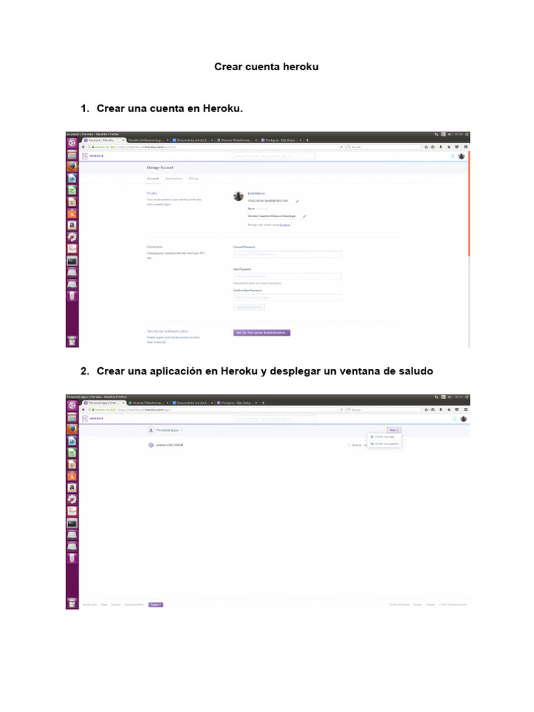 Crear una cuenta en Heroku | PDF