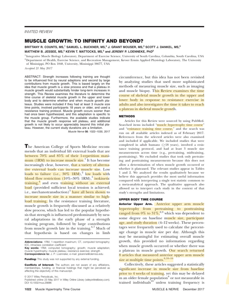 Muscle Growth. To Infinity and Beyond | PDF | Strength Training ...