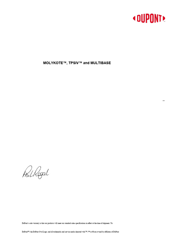 DUPONT ROHS Letter - Molykote, Multibase Brands | PDF