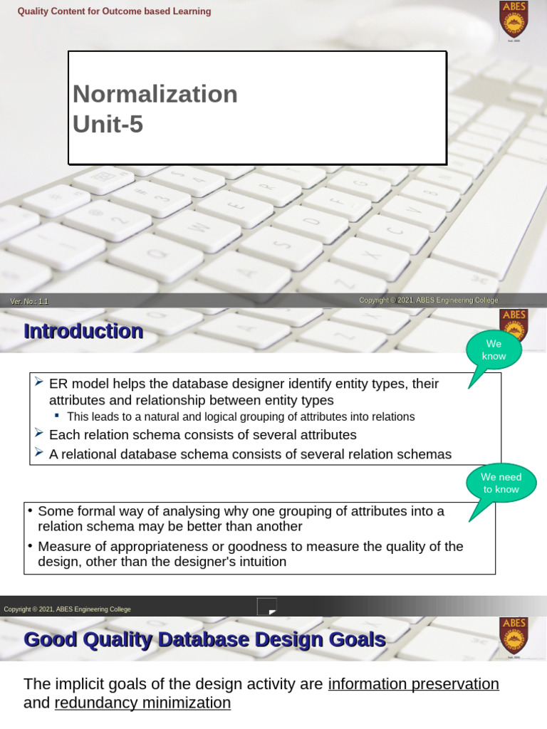 2 Normalization - V1.0 - 1-12-21 | PDF | Data | Information Technology Management