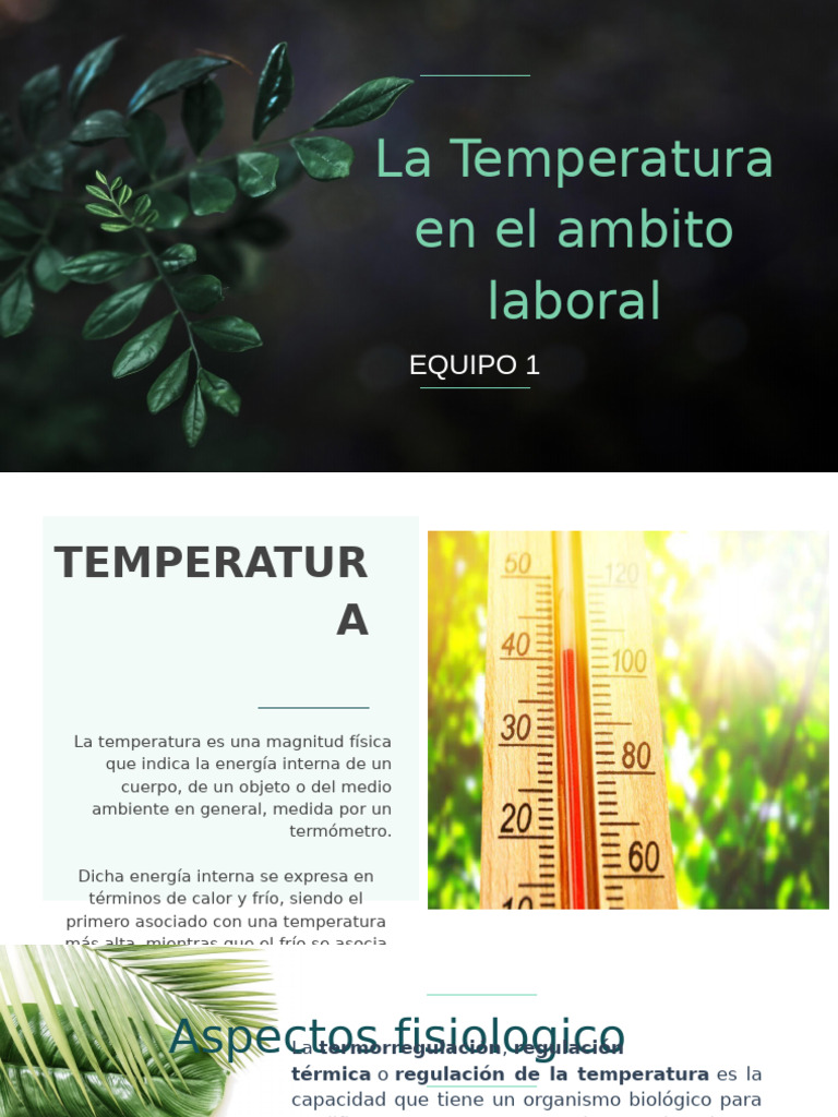 Impacto de la Temperatura en el Trabajo | PDF | Termorregulación ...