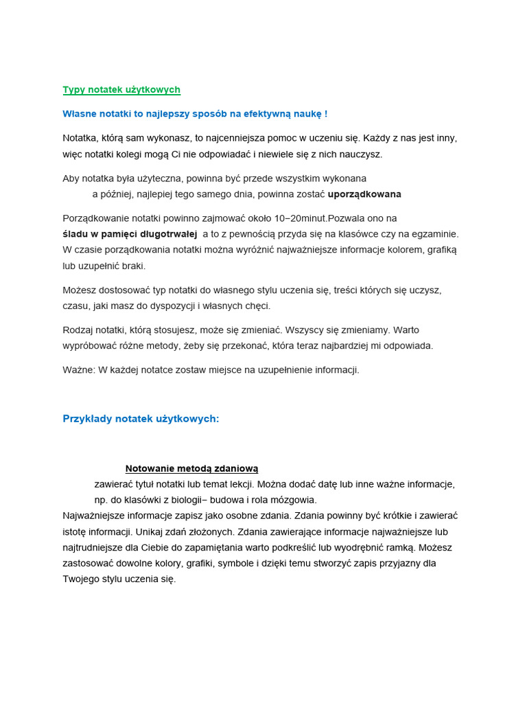 Notatki Uytkowe | PDF