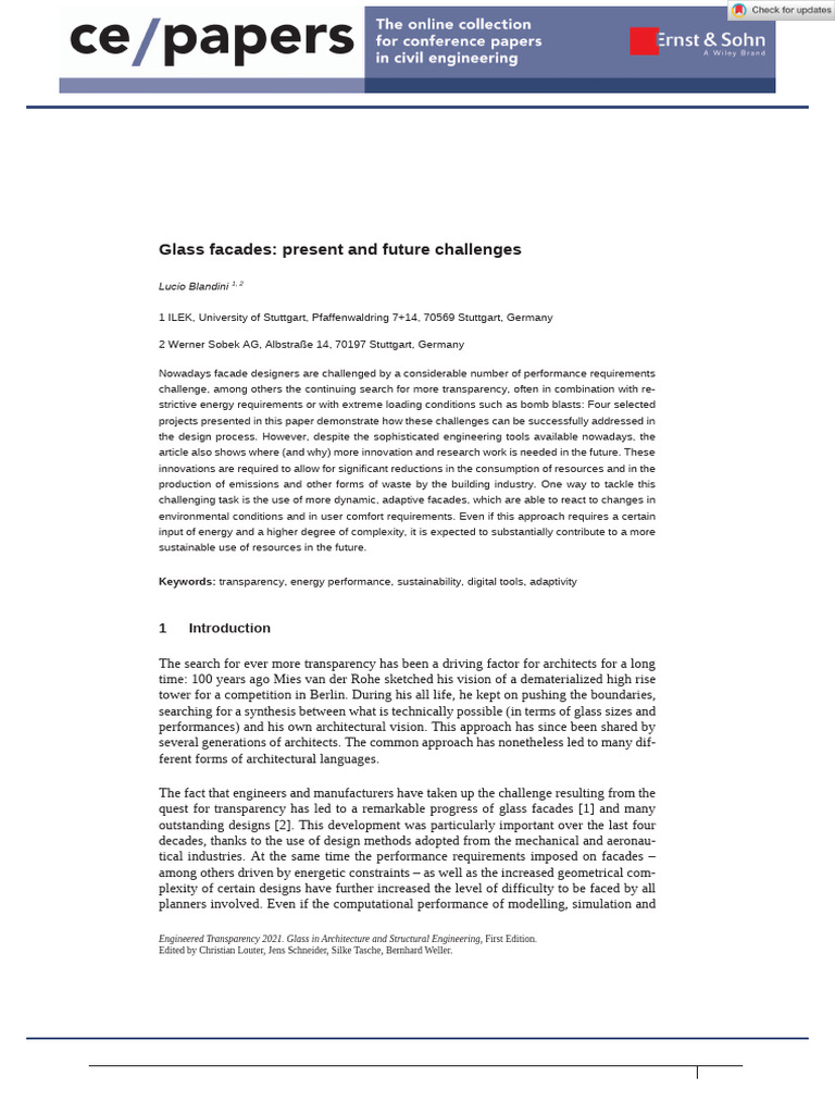 Ce Papers - 2022 - Blandini - Glass Facades Present and Future ...