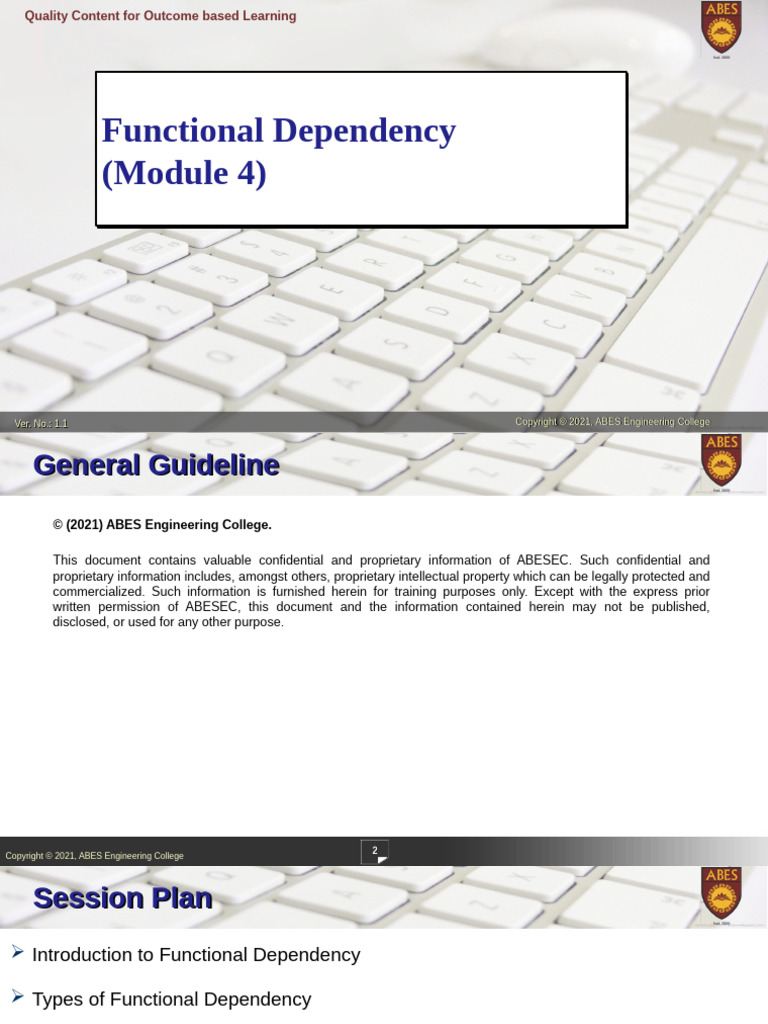 Functional Dependancy ABES | PDF | Data Model | Data Management