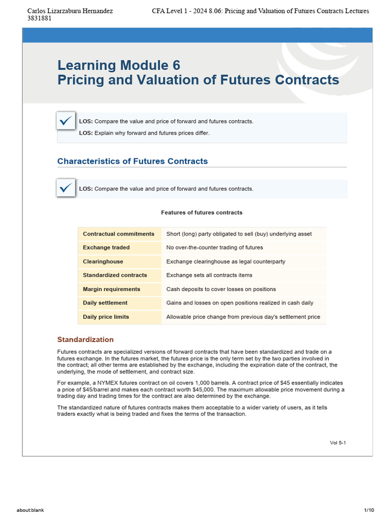 Futures Contracts Pricing Guide | PDF | Futures Contract | Margin (Finance)
