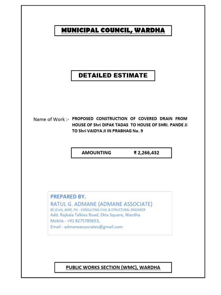 SAMPLE ESTIMATE | PDF | Concrete | Construction Aggregate