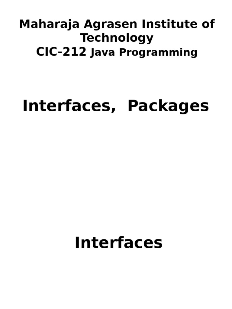 Lecture 14 Interfaces and Packages | PDF | Class (Computer Programming ... Lecture 14 Interfaces and Packages | PDF | Class (Computer Programming ...