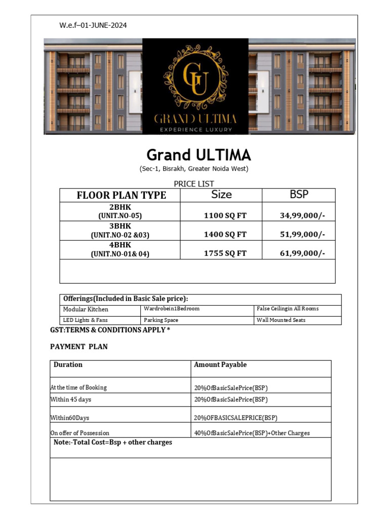 Grand Ultima Price List (01!06!2024) (NP) | PDF