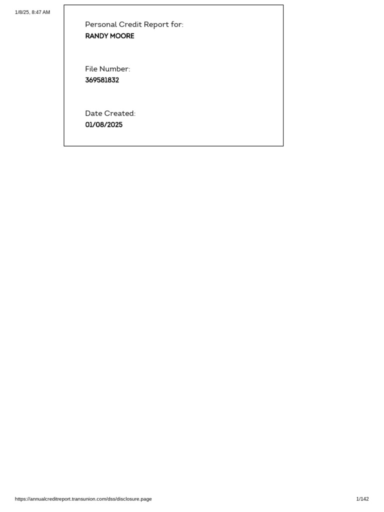 View Your Report - TransUnion Credit Report | PDF | Credit | Finance ...