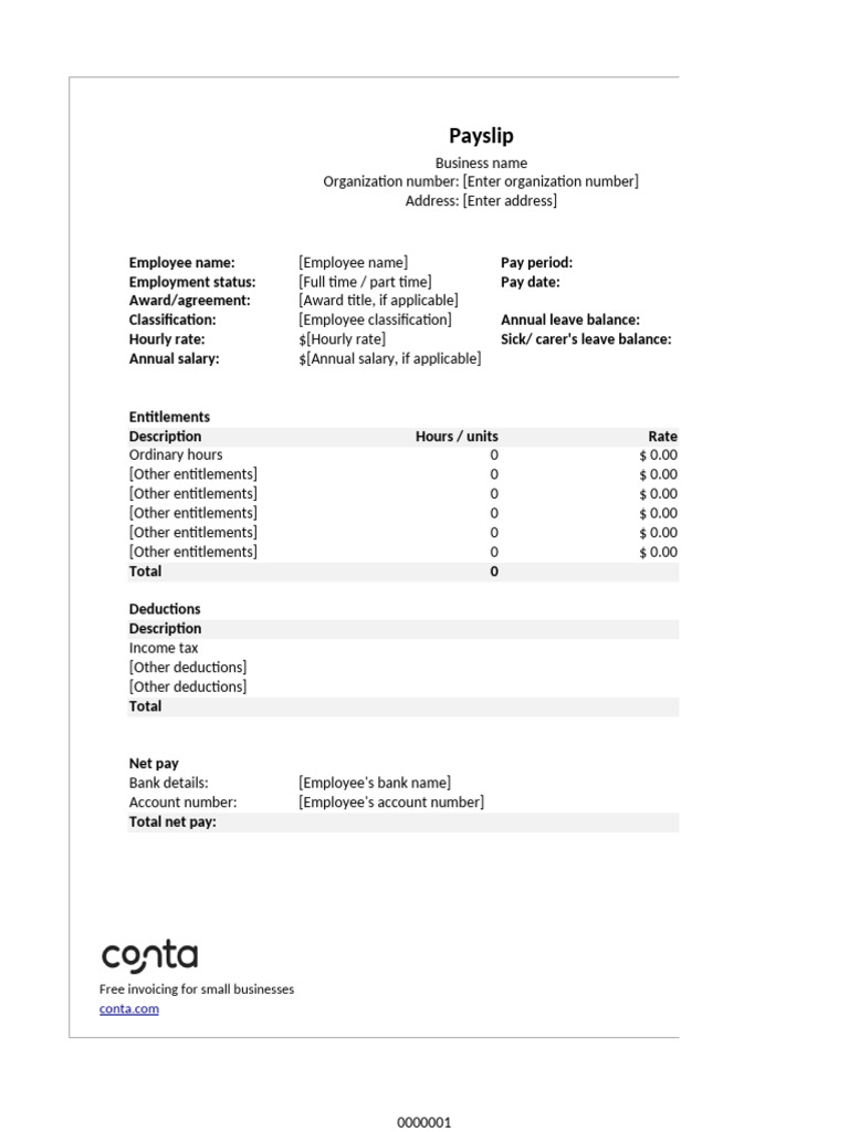 Payslip Template for Small Businesses | PDF | Employment | Tax Deduction