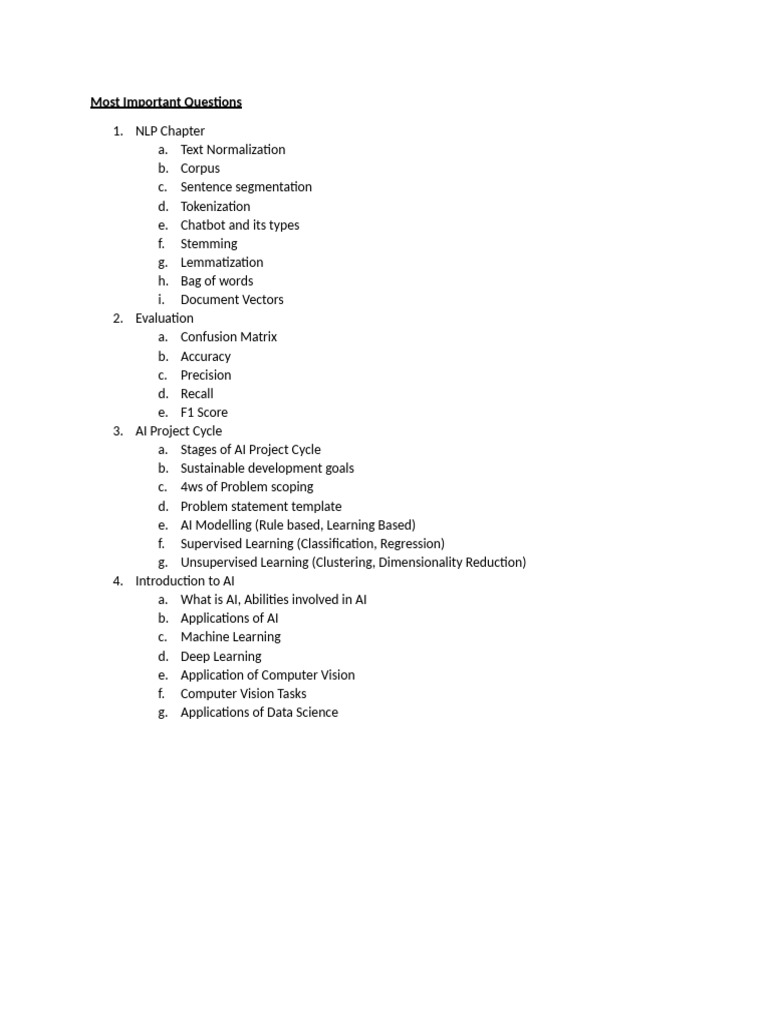 Most Important Questions-1 | PDF