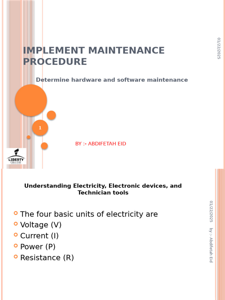 Implement Maintainance | PDF | Usb | Electric Current