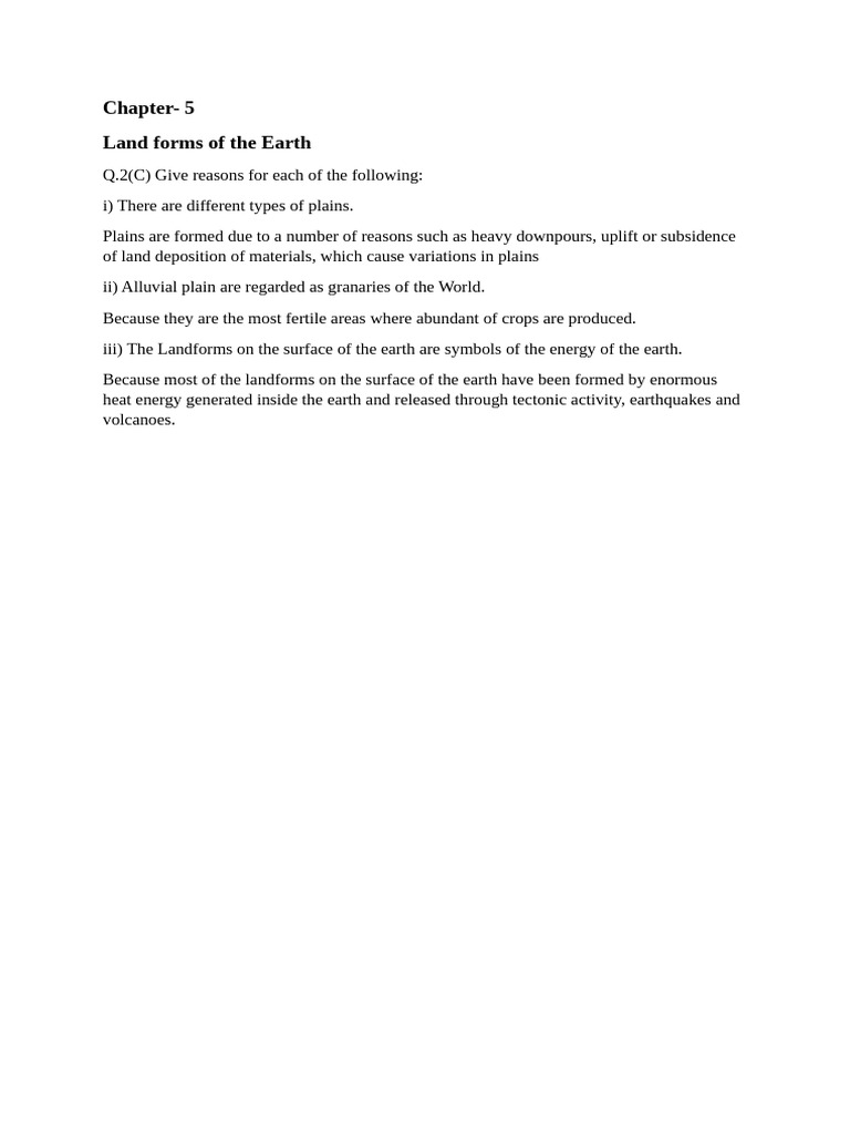 Types of Plains and Earth's Landforms | PDF