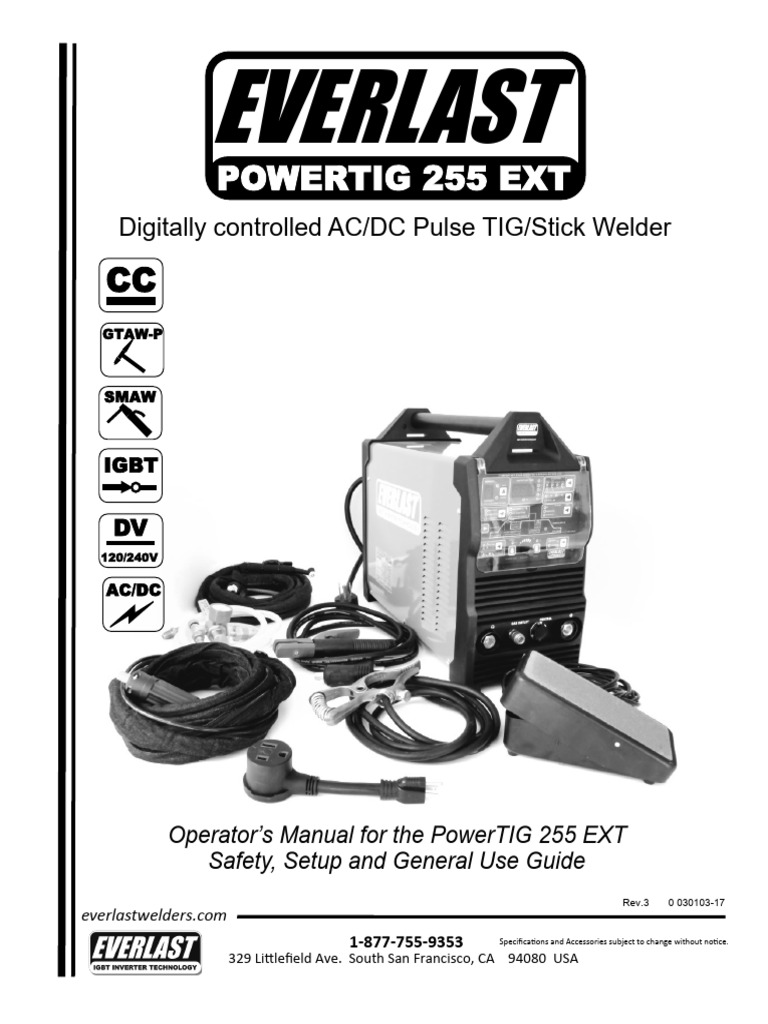 Everlast PowerTIG 255 EXT Manual | PDF | Welding | Construction