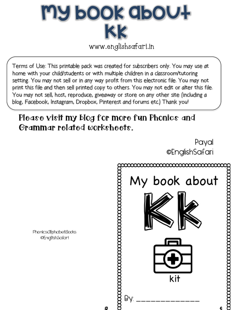 Phonics Alphabet Book K | PDF | Written Communication