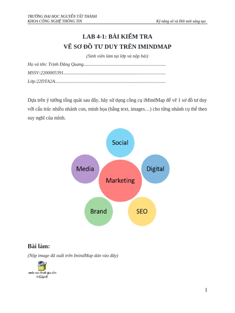 Bài tập vẽ Sơ đồ tư duy IMindMap | PDF