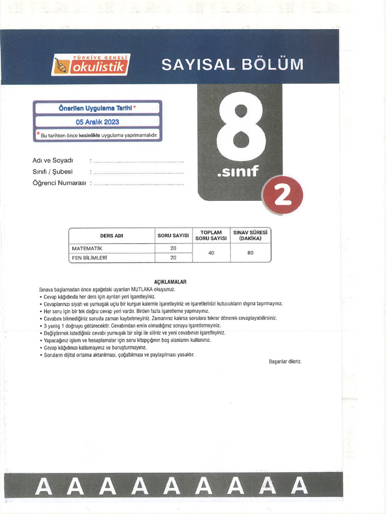 8.SNF OKULİSTİK 2 SAYISA | PDF