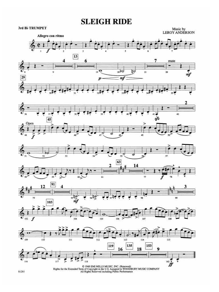 Sleigh Ride - 3rd B-Flat Trumpet | PDF