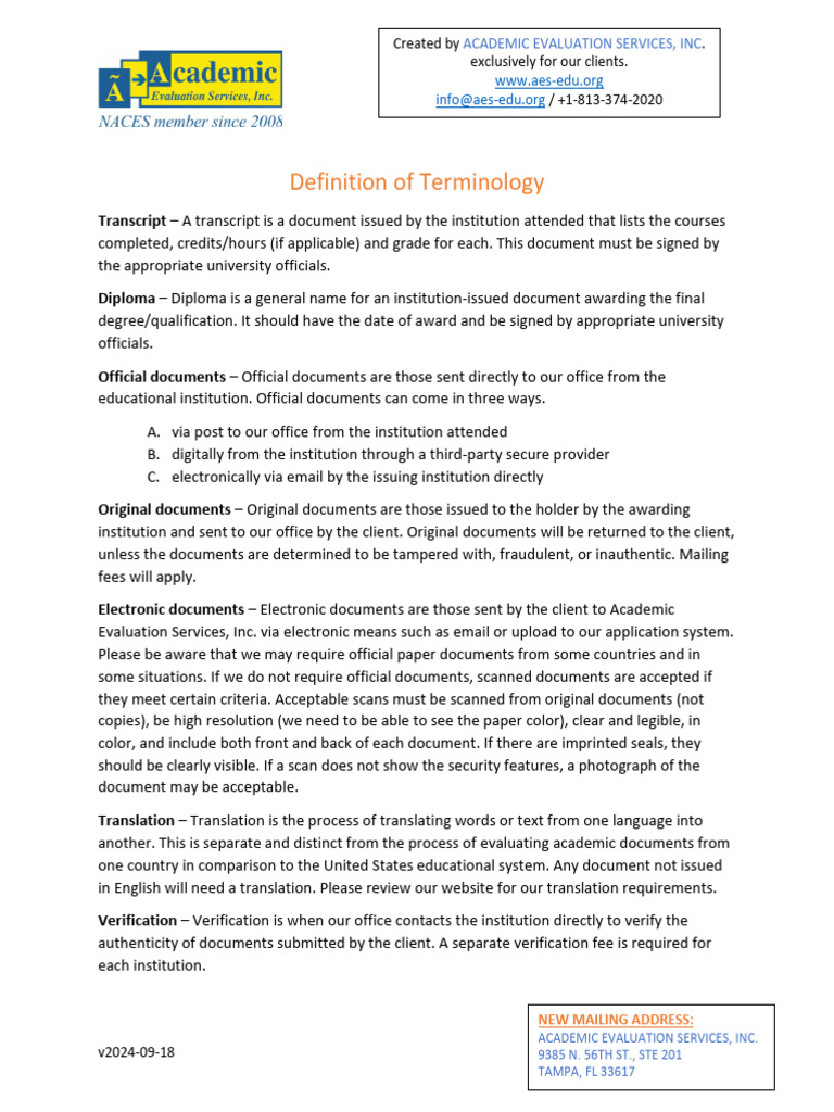 AES Document Requirements | PDF | Academic Degree | Diploma