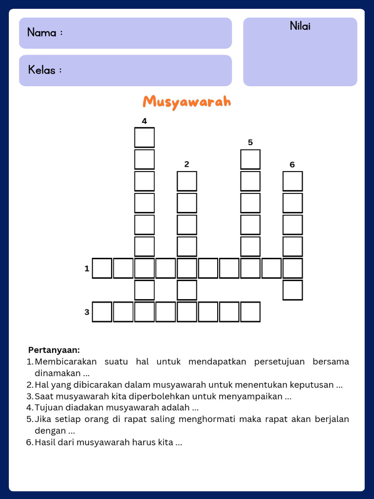 TTS Musyawarah untuk Kelas 6 SD | PDF