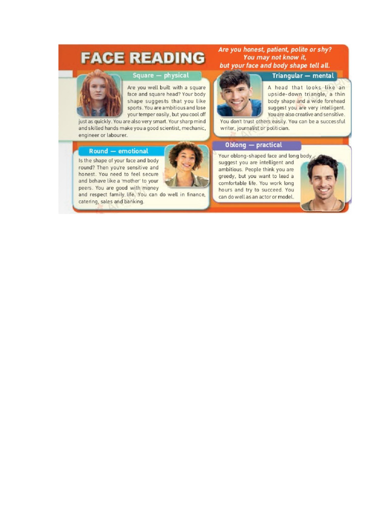 Face Reading Worksheet | PDF