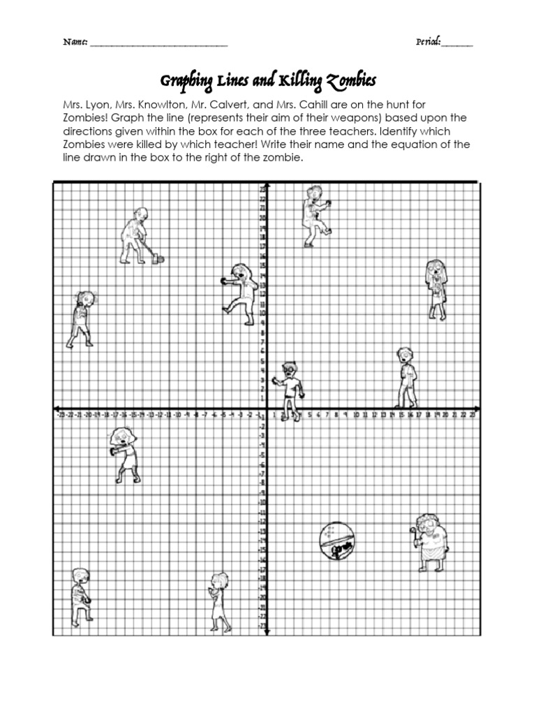 Graphing Workday Activity Graphing Lines Killing Zombies | PDF ...