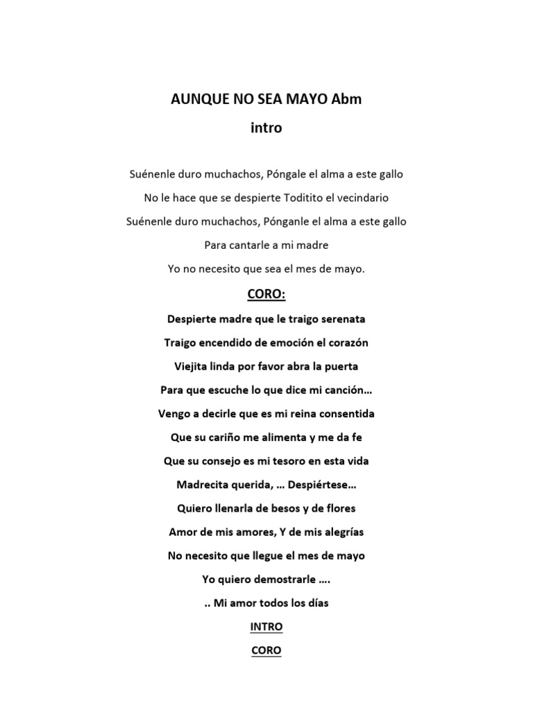 Aunque No Sea Mayo Abm | PDF