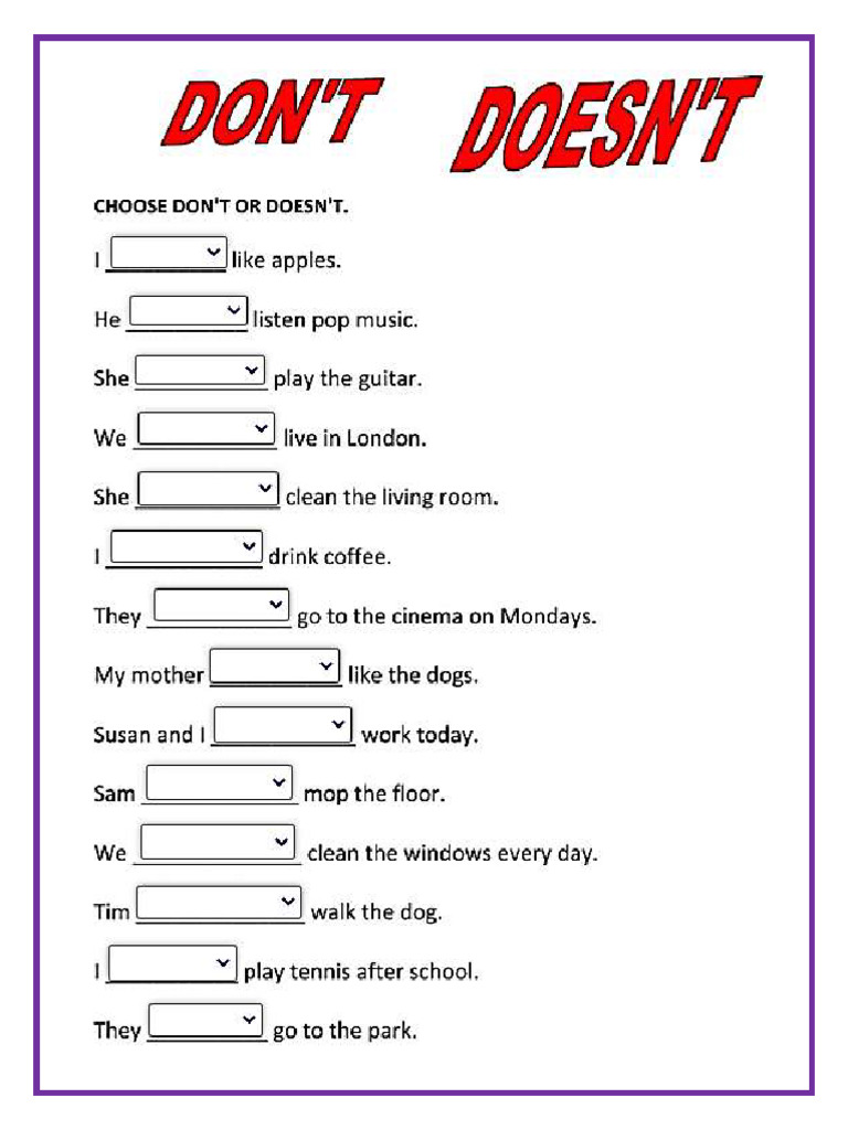 Negative and Interrogative Form | PDF