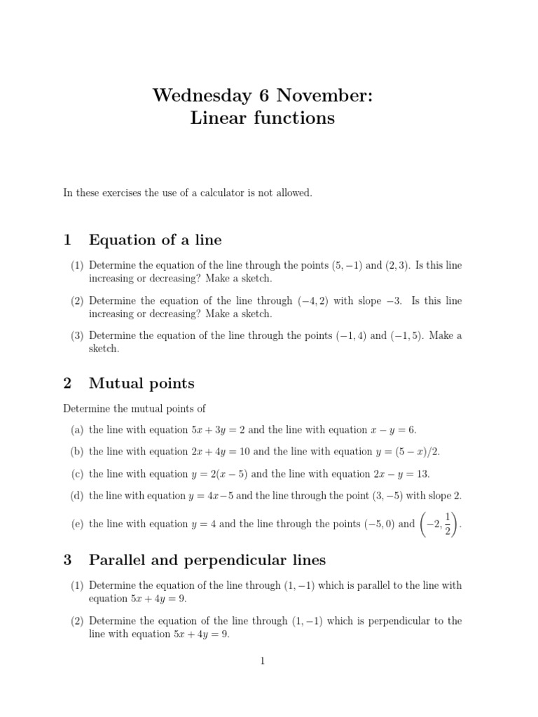 Refresher Lesson Lines | PDF