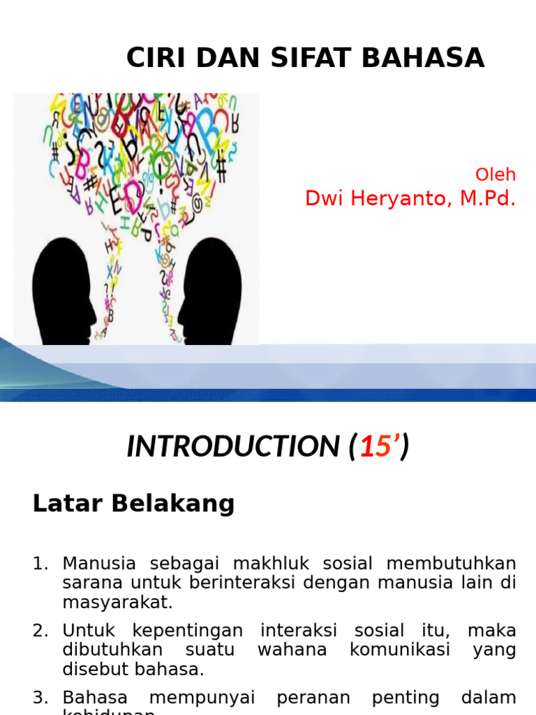 Ciri Dan Sifat Bahasa | PDF